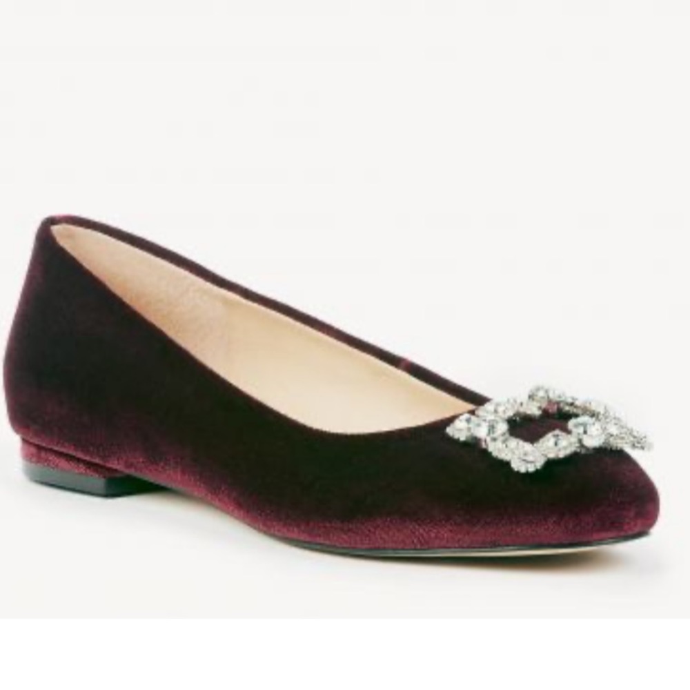 Sole Society Burgundy Velvet Flats - Gem